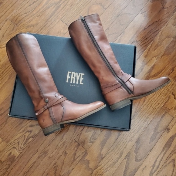 Frye | Shoes | Frye Melissa Belted Tall Leather Boots | Poshmark